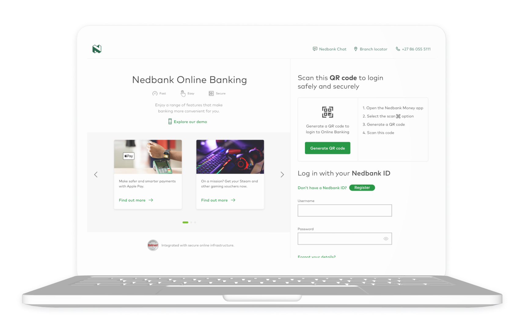 QR code login | Nedbank